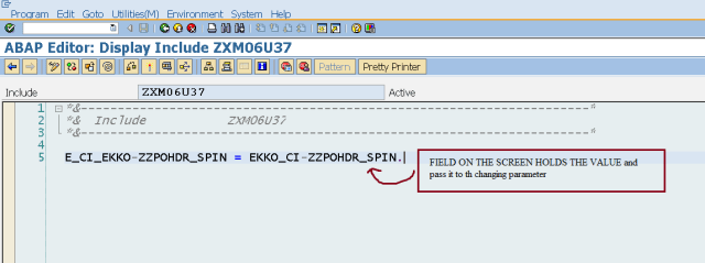 Screen Exit- ME21N/ME22N/ME23N- Header – SAPCODES
