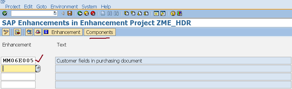 Screen Exit- ME21N/ME22N/ME23N- Header – SAPCODES