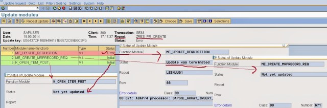 Update Function Module Failure Analysis – SAPCODES