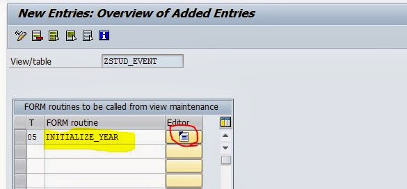 Table Events – SAPCODES