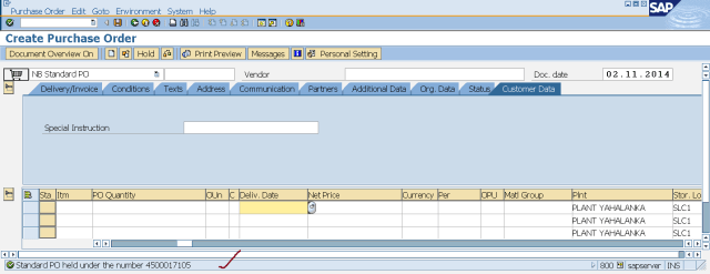 Screen Exit- ME21N/ME22N/ME23N- Header – SAPCODES
