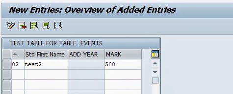 Table Events – SAPCODES