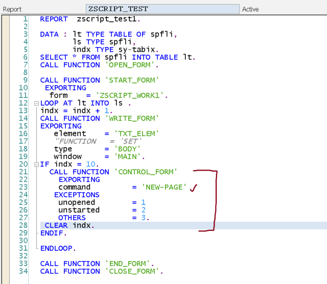 CONTROL_FORM in Script – SAPCODES