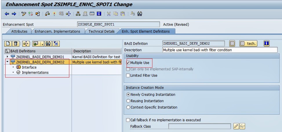 Kernel BAdI with Multiple use (Multiple Implementation) with Filter ...