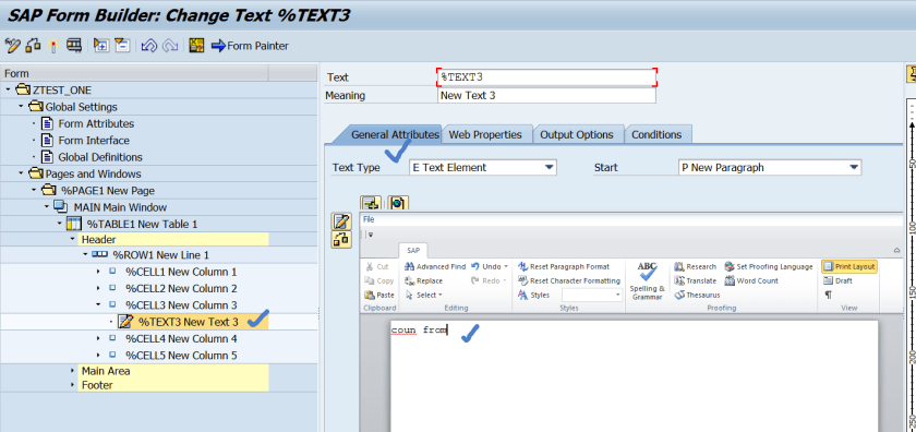 Designing table in smartform – SAPCODES