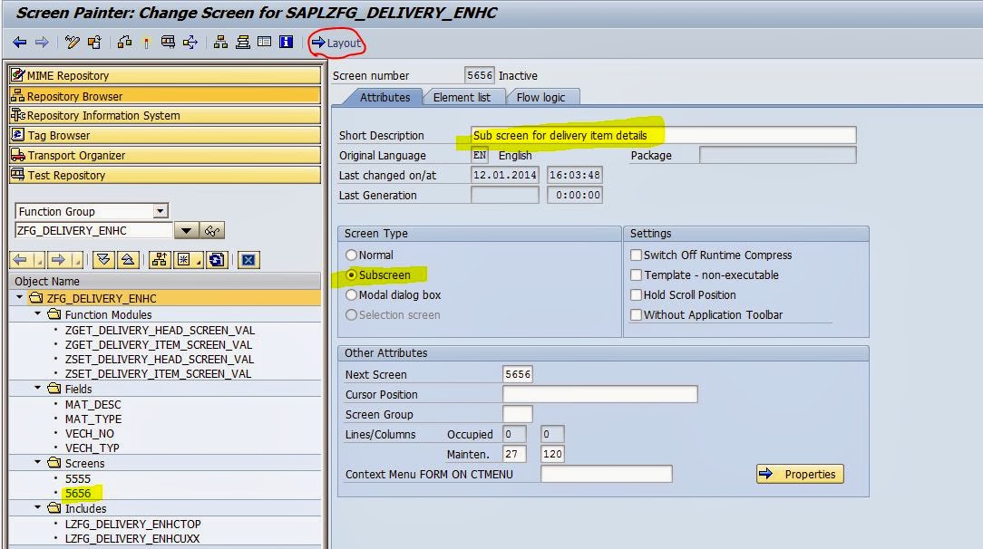 Screen Enhancement for Delivery item of [VL01N/VL02N] By BAdI – SAPCODES