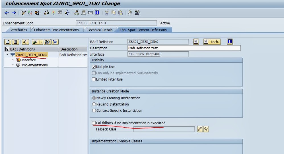 BAdI FallBack Class – SAPCODES