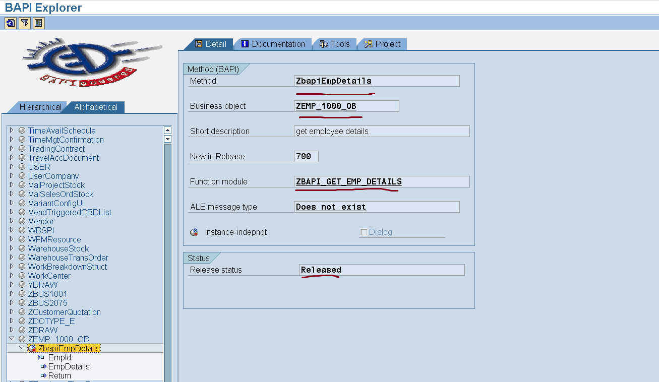Custom BAPI – SAPCODES