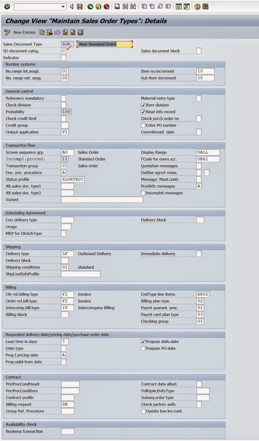 Defining New Sales Document type In SD – SAPCODES