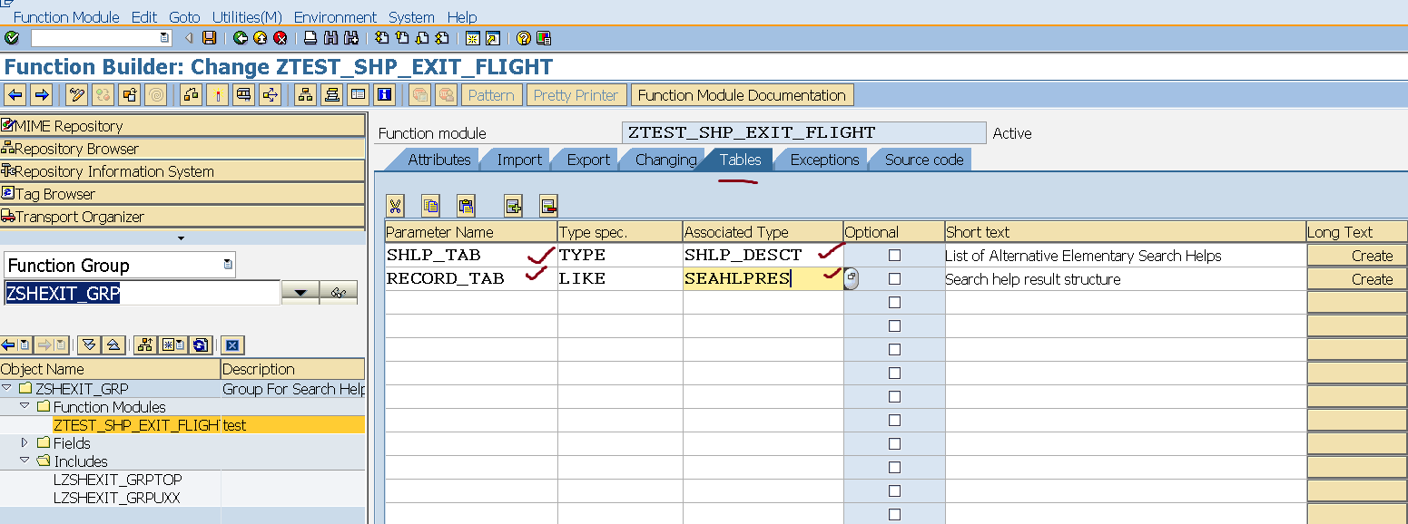 Search Help Exit – SAPCODES
