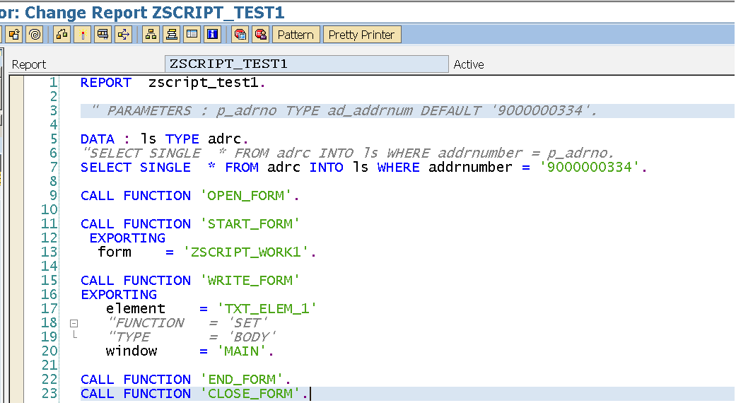 ADDRESS – ENDADDRESS in Script – SAPCODES