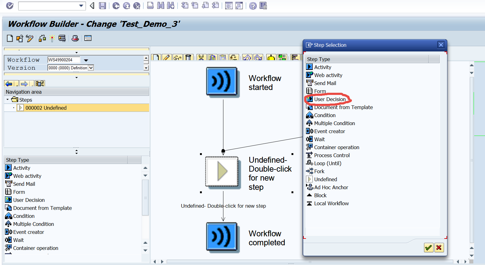 User Decision Step – SAPCODES