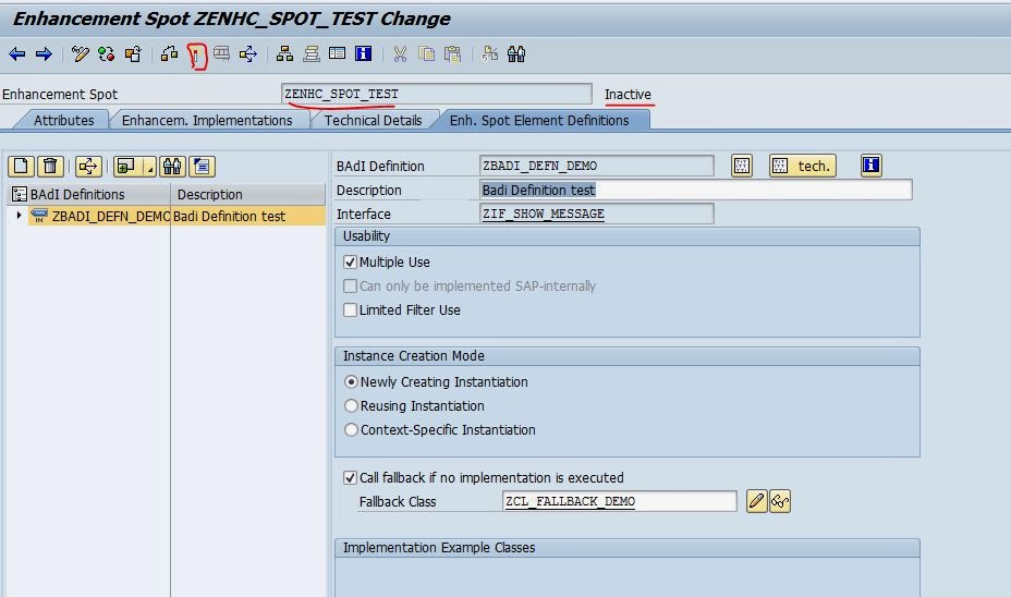 BAdI FallBack Class – SAPCODES