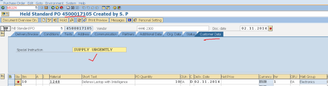Screen Exit- ME21N/ME22N/ME23N- Header – SAPCODES