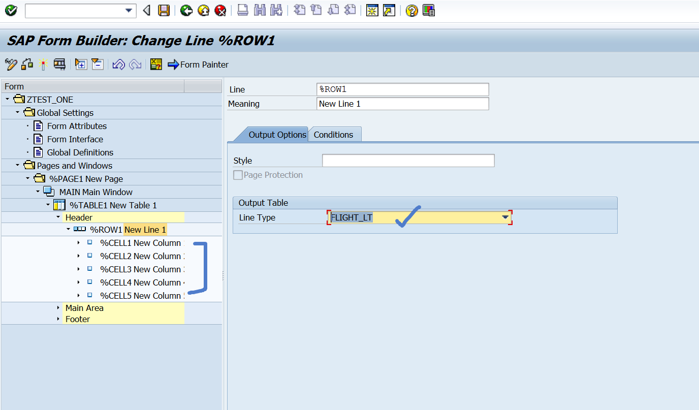 Designing table in smartform – SAPCODES