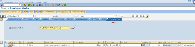 Screen Exit- ME21N/ME22N/ME23N- Header – SAPCODES