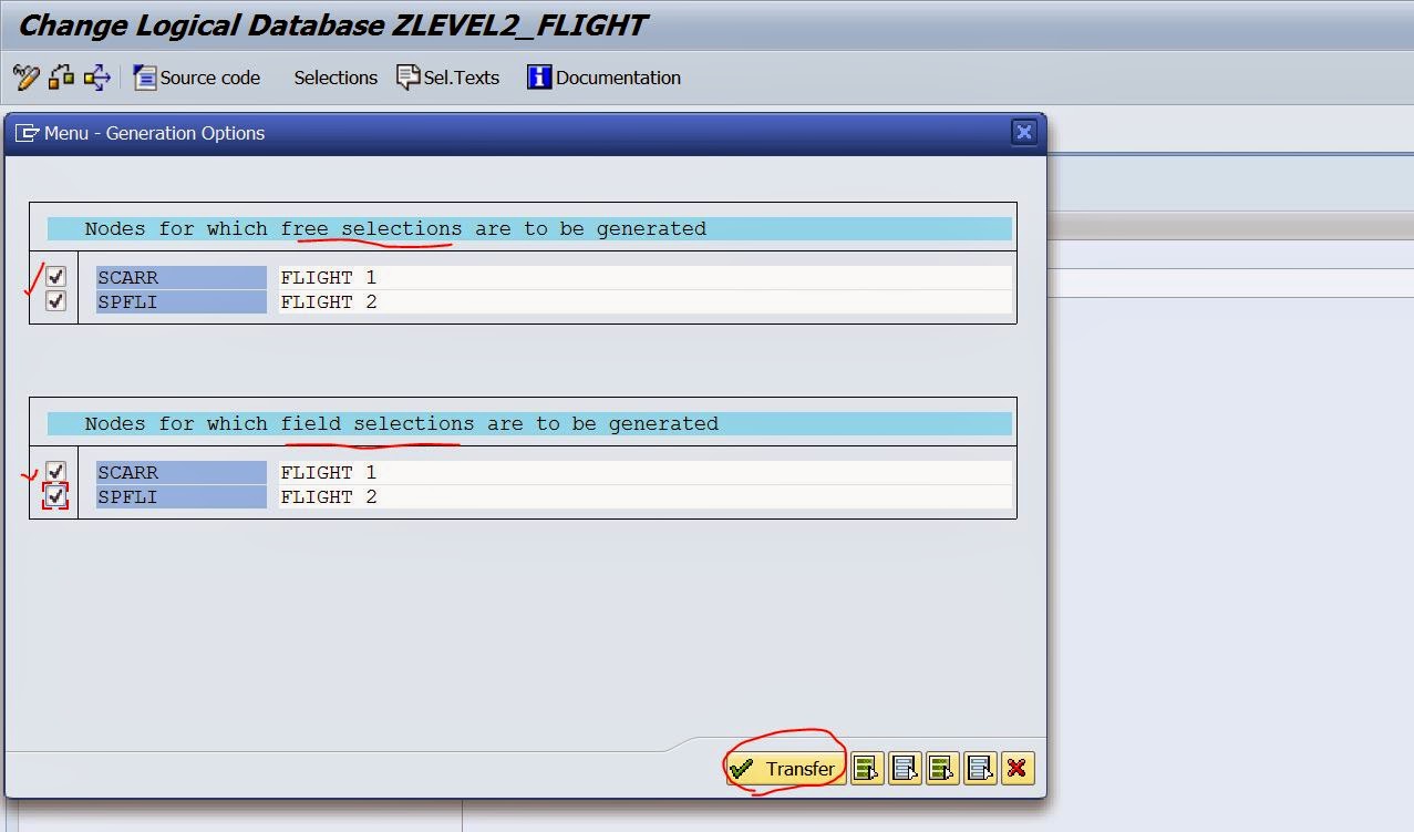Logical Data Base – Multi Node – SAPCODES