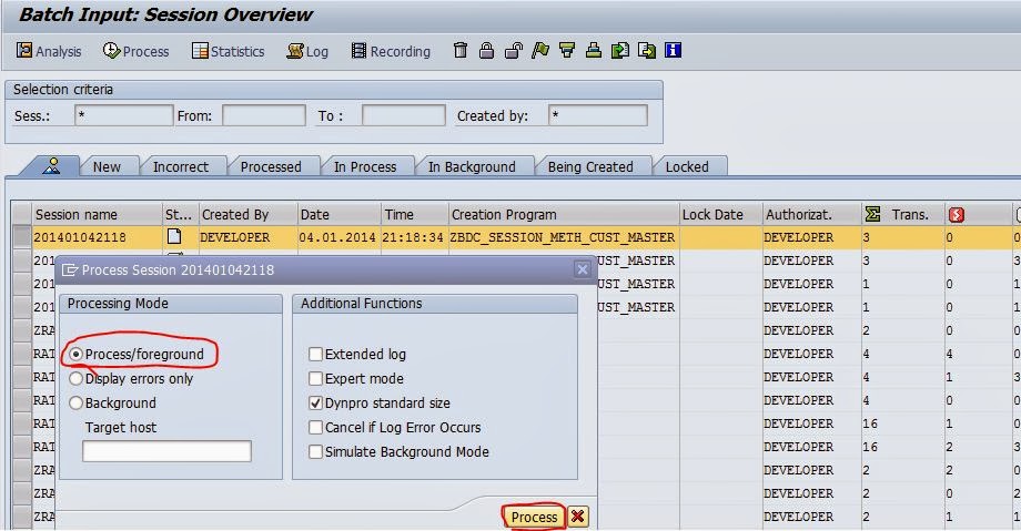 BDC Session Method – SAPCODES