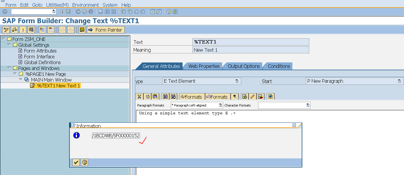Text Element in Window – SAPCODES