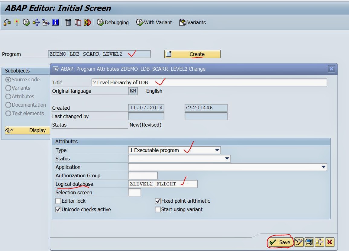 Logical Data Base – Multi Node – SAPCODES