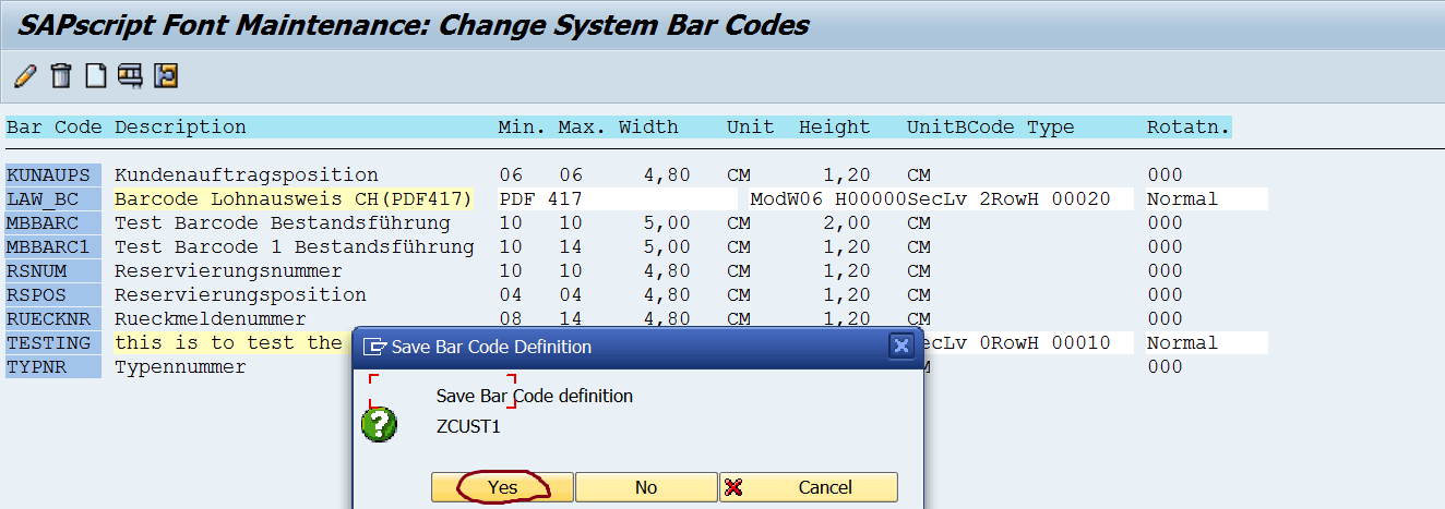 Bar Code in Script – SAPCODES