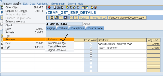Custom BAPI – SAPCODES