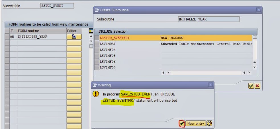 Table Events – SAPCODES