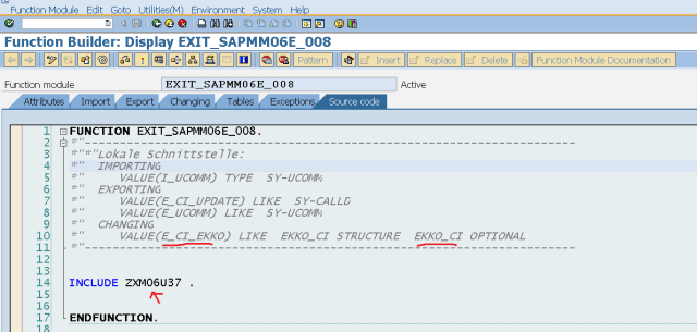 Screen Exit- ME21N/ME22N/ME23N- Header – SAPCODES