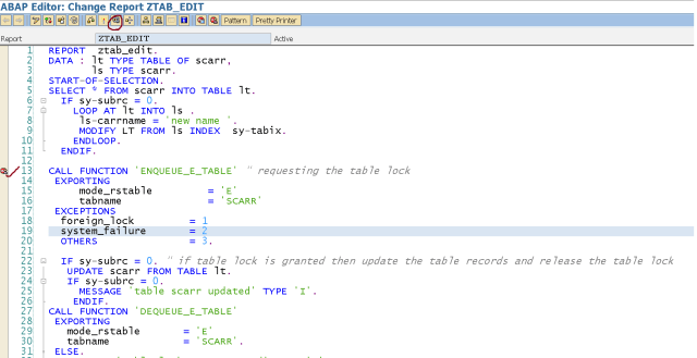 Table Level Lock – SAPCODES