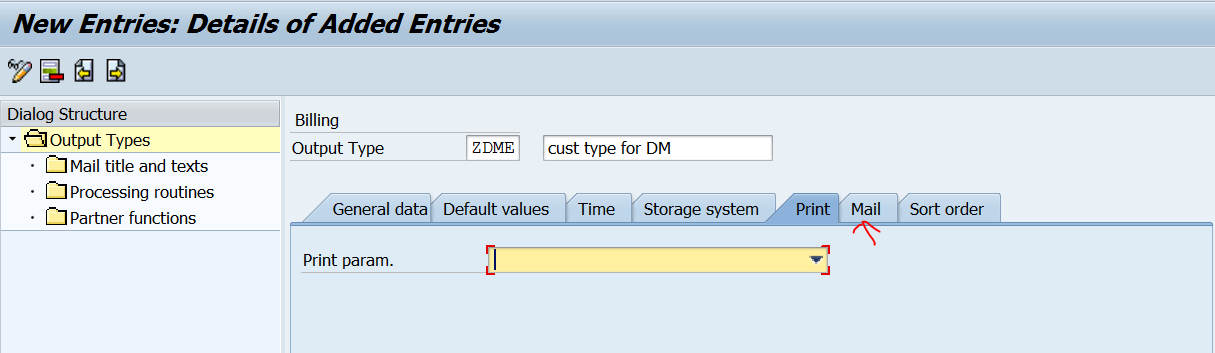 Creating a new Billing output type and assigning it to the output ...