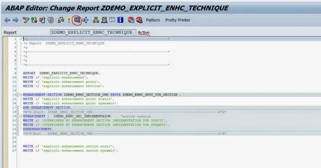Explicit Enhancement: Enhancement Section – SAPCODES