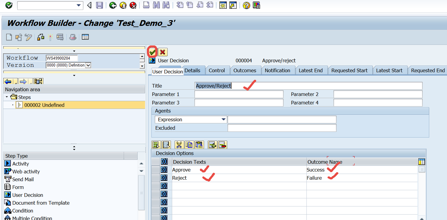 User Decision Step – SAPCODES