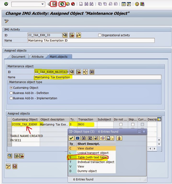 SPRO Node for Customizing Table – SAPCODES