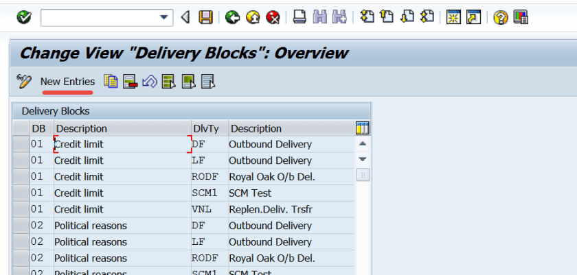 Block Reason for Delivery – SAPCODES
