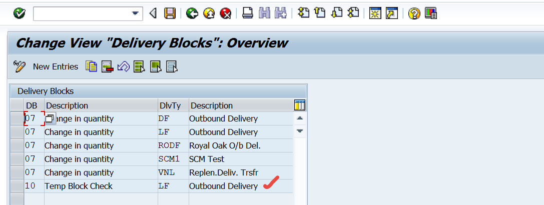 Block Reason for Delivery – SAPCODES
