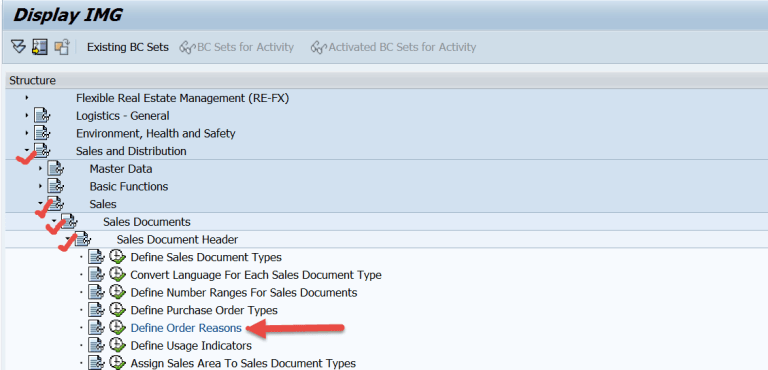 Order Reason in SD – SAPCODES