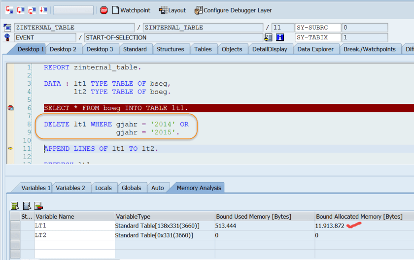 Releasing Memory for Large Internal Table – SAPCODES