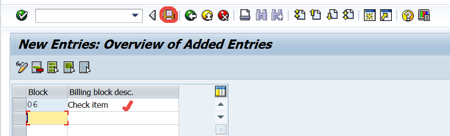 Block Reason for Billing – SAPCODES
