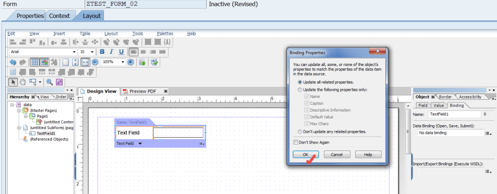 Displaying text field(s) & Calling Adobe Form Programatically – SAPCODES