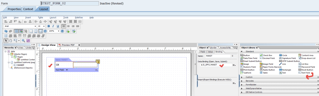 Displaying text field(s) & Calling Adobe Form Programatically – SAPCODES
