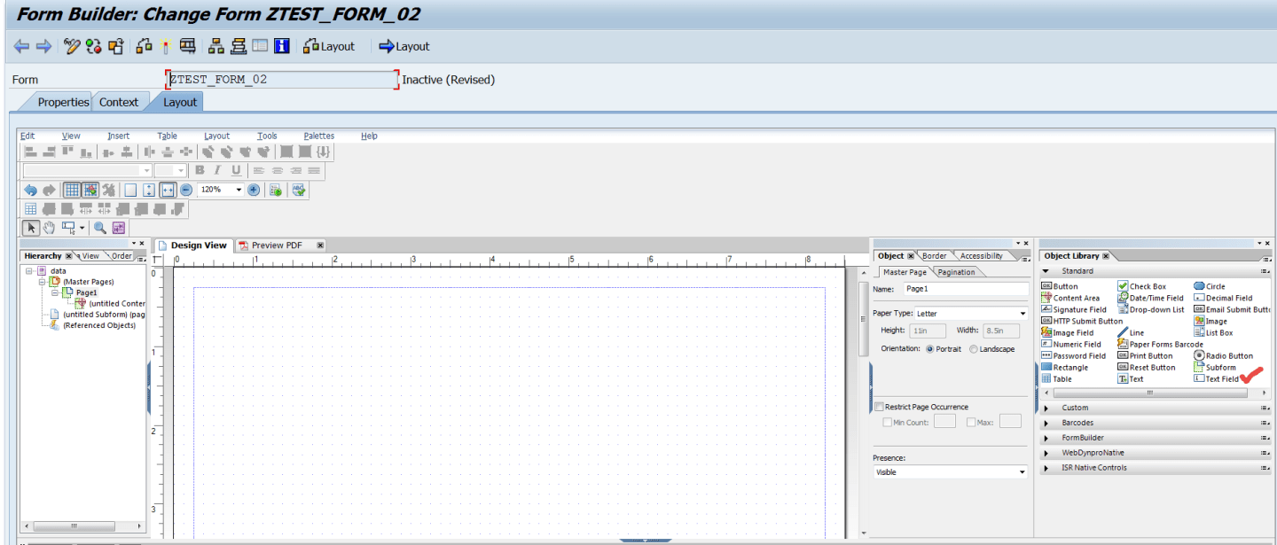 Displaying text field(s) & Calling Adobe Form Programatically – SAPCODES