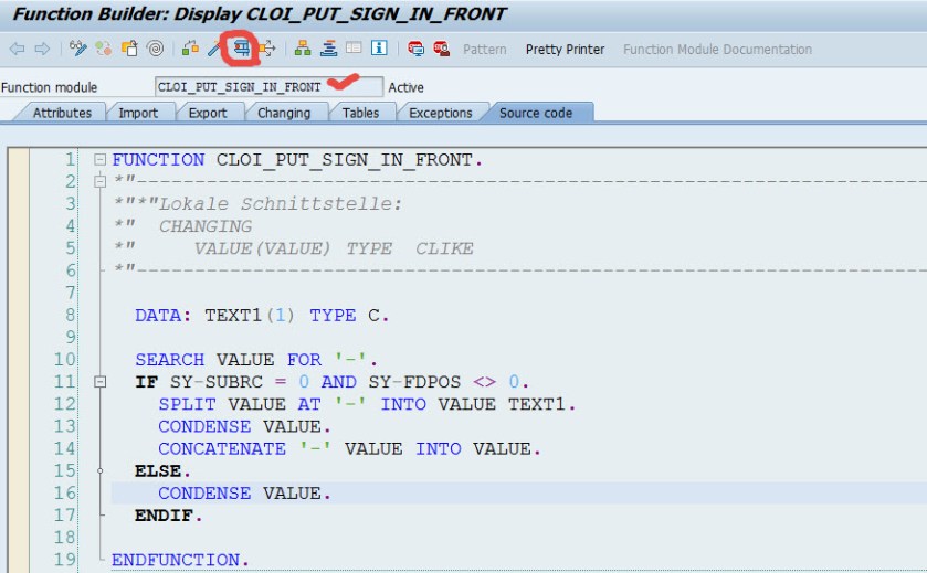 Function Module that puts -ve sign in front of the number – SAPCODES