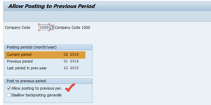 Transaction Code to display current open posting period & allow posting ...