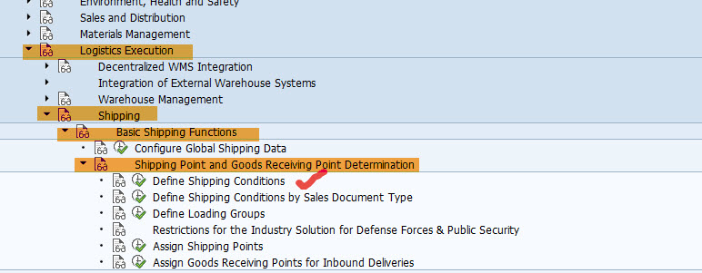 Process to determine shipping point in SD – SAPCODES