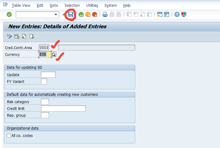 Defining Credit Control Area & Assigning to Company Code – SAPCODES