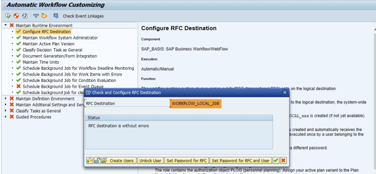 Workflow Settings & WF-BATCH user – SAPCODES