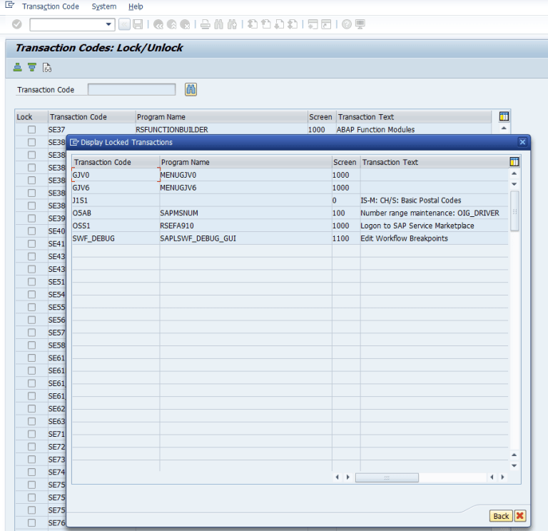 Lock/Unlock TCodes in SAP – SAPCODES
