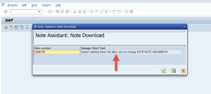 System setting does not allow you to change R3TR NOTE – SAPCODES