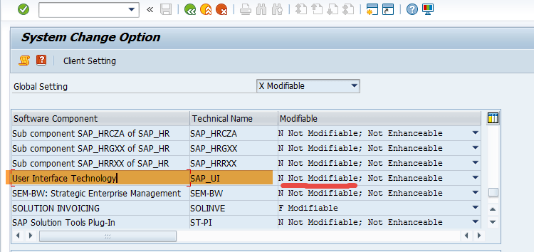 System setting does not allow you to change R3TR NOTE – SAPCODES