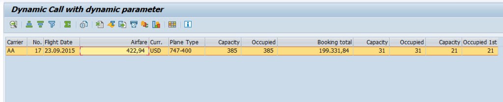 Dynamic call to FM with PARAMETER-TABLE – SAPCODES